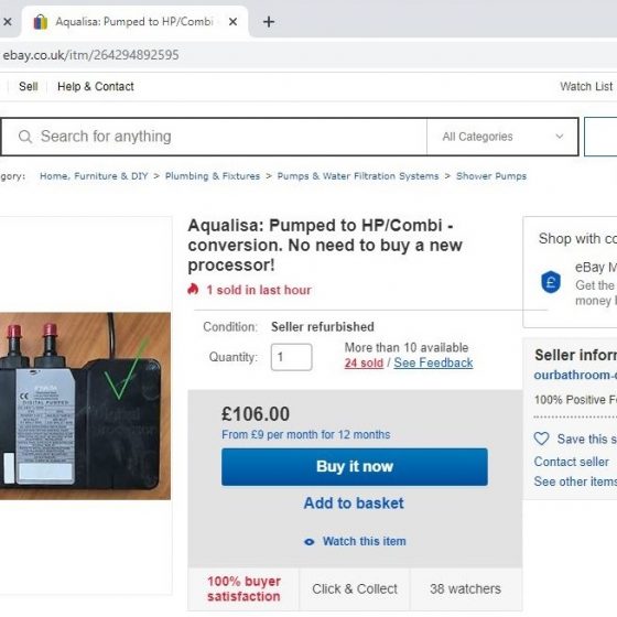 Aqualisa Digital Pump/Standard – Dripping Repair Service – Our Bathroom